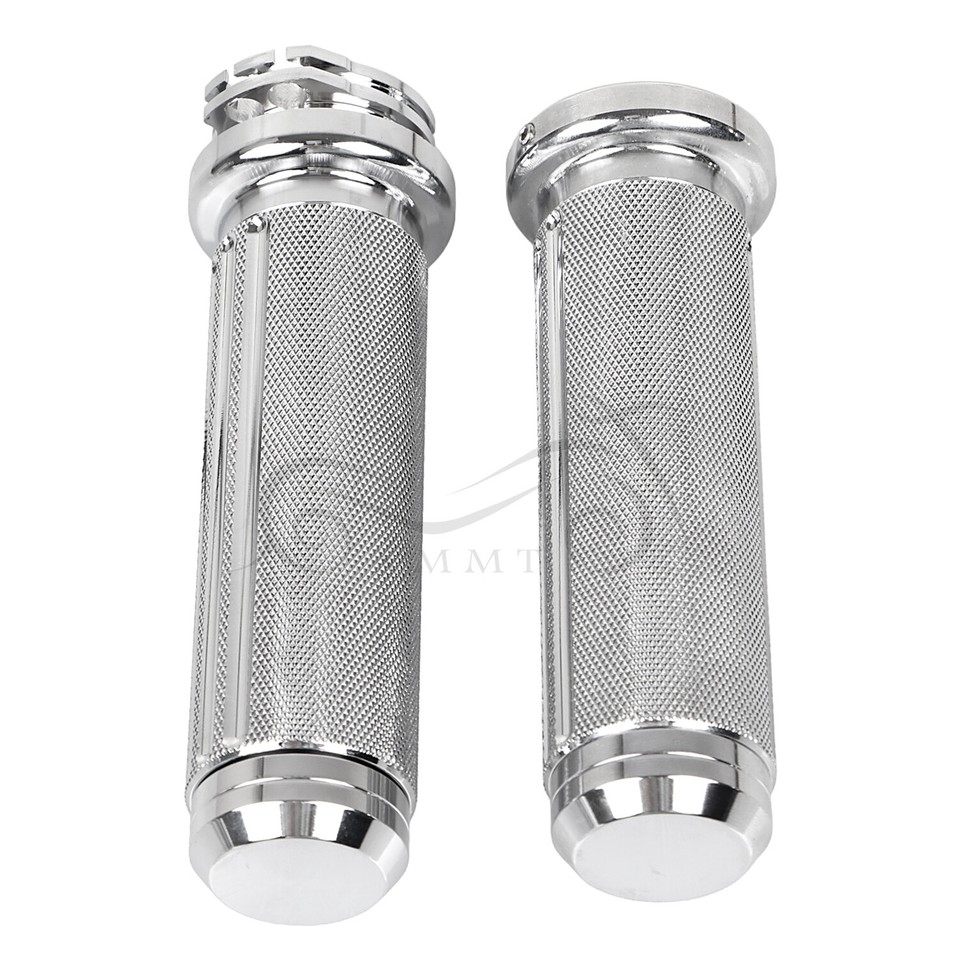 Chrome 1" Handlebar Hand Grip For Harley Touring Softail FXST Deluxe ...