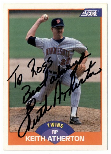 1989 Score Keith Atherton Auto Minnesota Twins #381 | eBay