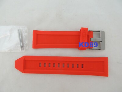 Genuine ORIGINAL DIESEL DZ 4388 RED RUBBER Strap Band 24mm | eBay