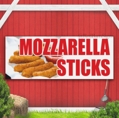 MOZZARELLA STICKS Advertising Banner Vinyl Mesh Sign cheese logs fried ...