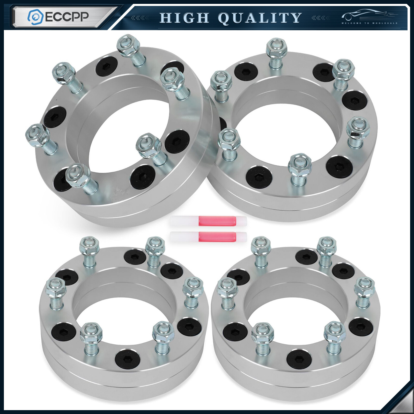 4Pc 2" 5x5.5 to 6x5.5 Wheel Adapters For Ford Dodge 5 Lug Convert to ...