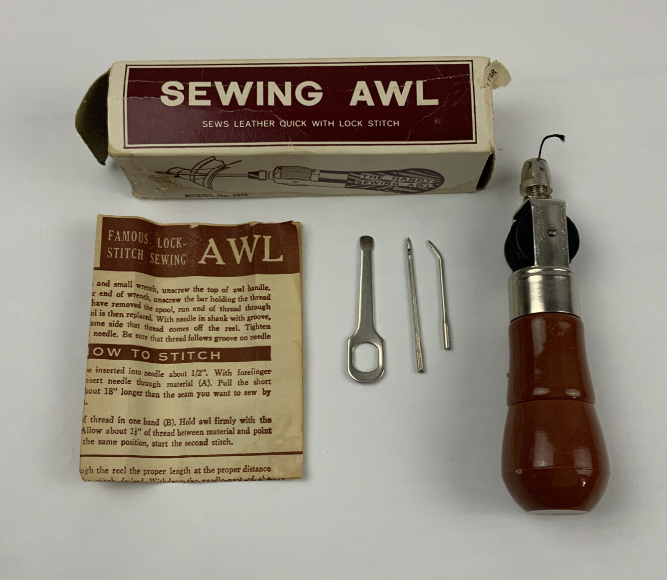 Hand Held Antique Leather Awl