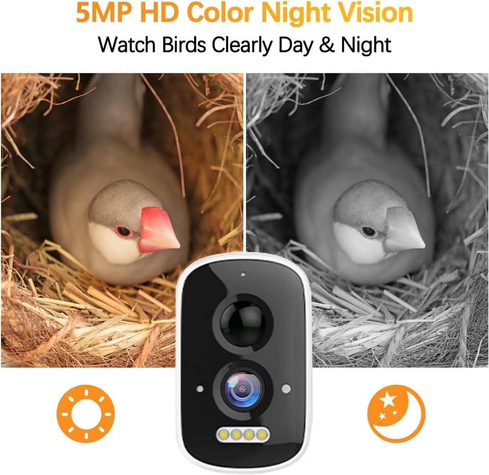 Bird House with Camera, 5MP Smart Birdhouse Camera with Solar Powered ...