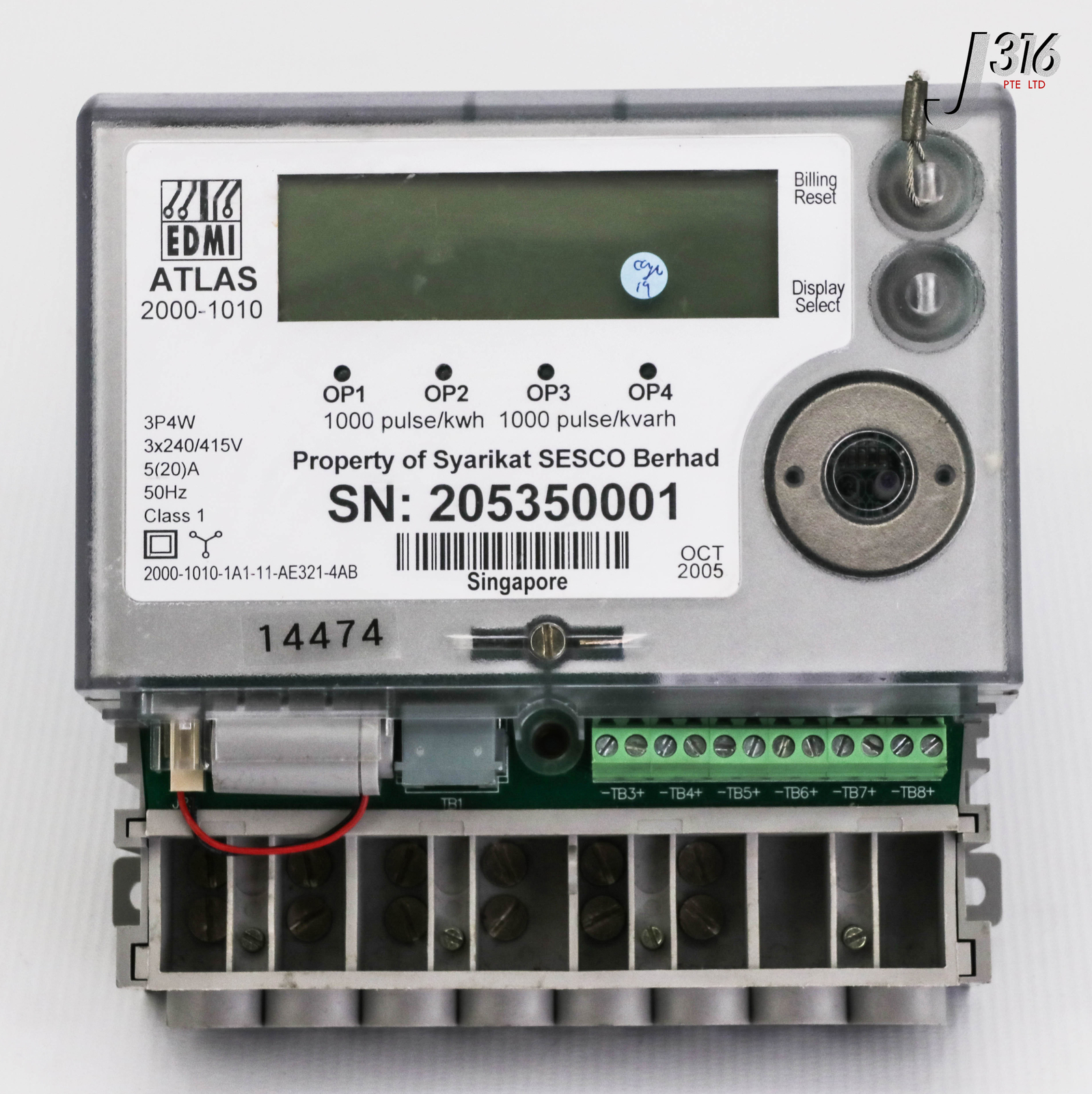 14474 EDMI ATLAS THREE PHASE CT/WC SMART METER 2000-1010 | eBay