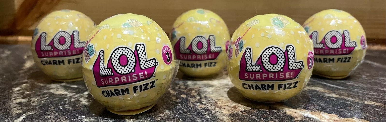 L.o.l Surprise Series 3 Charm Fizz Mini 4-pack Yellow Bomb Ball LOL ...