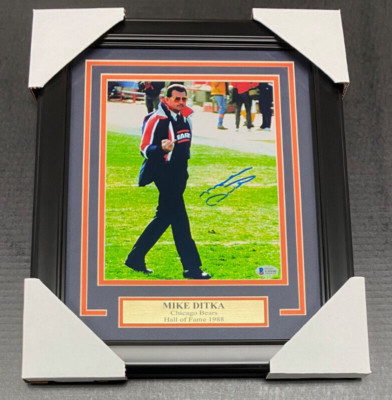 MIKE DITKA FINGER CHICAGO BEARS AUTOGRAPHED SIGNED 8x10 FRAMED PHOTO ...