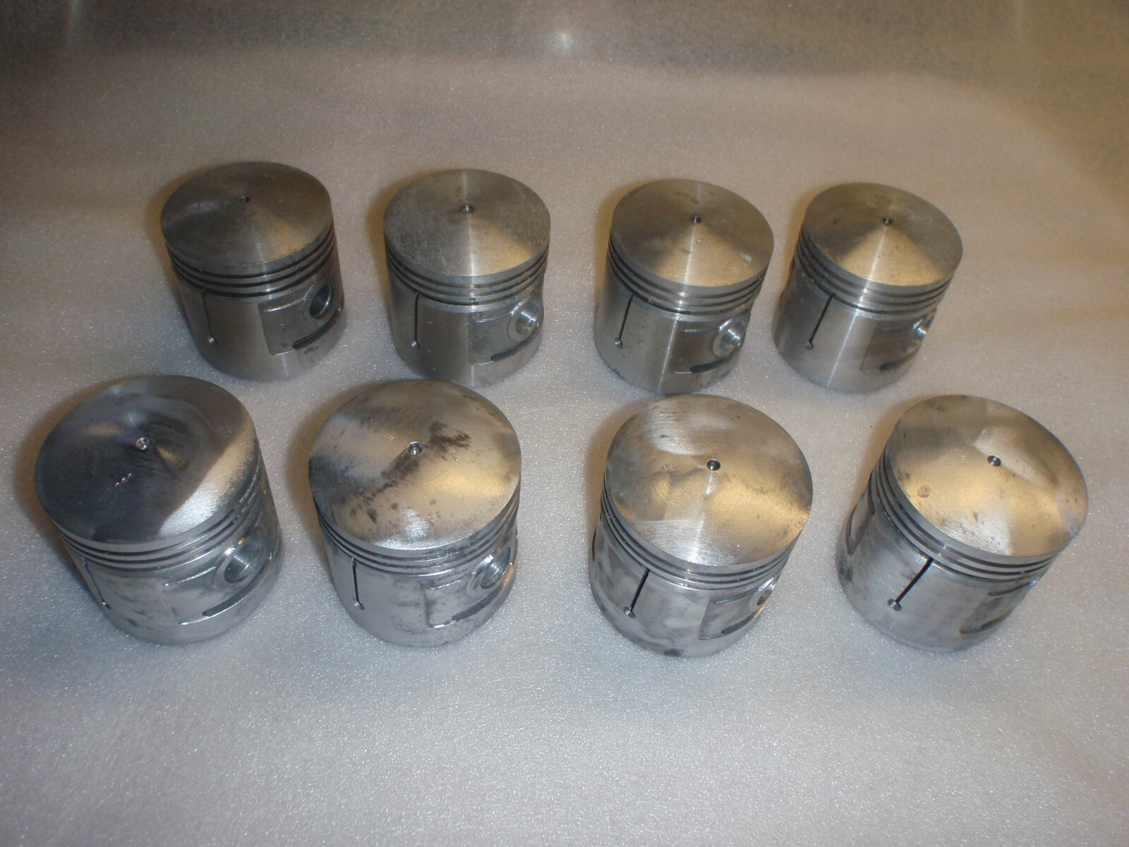 NEW OLD SET 8 DOME TOP Pistons & Pins .030 size 1937-1942 Ford 221 V8 ...