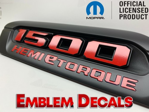 RAM 1500 DT " 1500 HEMI ETORQUE " Hood Emblems Overlay Decal 2021 2022 ...