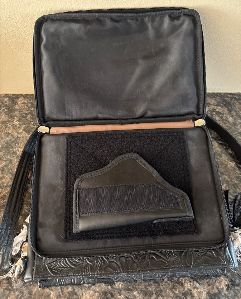 Gun Tote'n Mama's Tooled Cowhide Concealed-Carry Purse Black Tooled ...