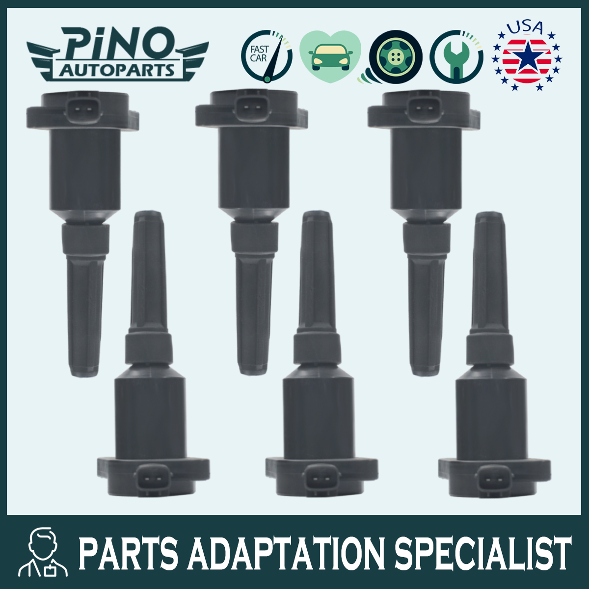 Set of 6 Ignition Coil UF384 For 4.0L Jaguar Vanden Plas XJR XJ6 XJS ...