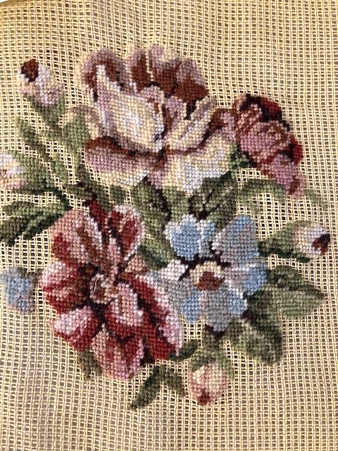 Finished Needlepoint Flowers Handmade 100% Wool 12" x 12" Made Four ...