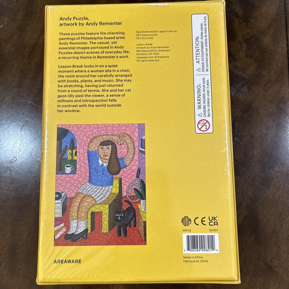 Andy Puzzle Lesson Break 500 Piece Andy Rementer Art Tennis Girl Sealed ...