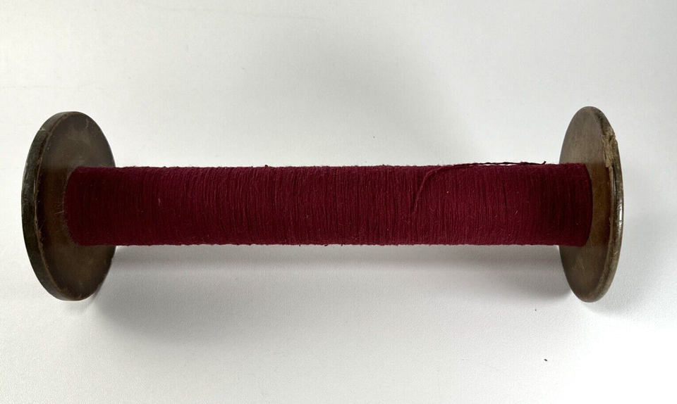 Vintage Metal Spool Large 13.5" Industrial Bobbin Wool Red Thread ...