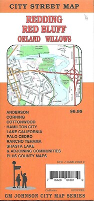 City Street Map of Redding, Red Bluff, Orland & Willows, California, by ...