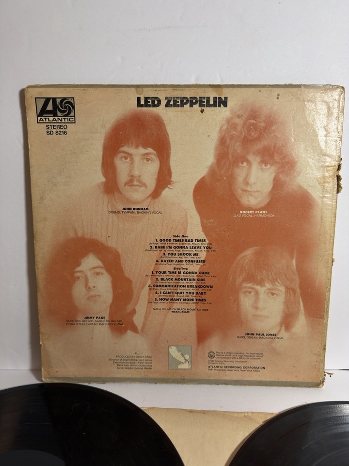 Led Zeppelin Led Zeppelin LP Vinyl 1969 1st Pressing Atlantic SD 8216 ...