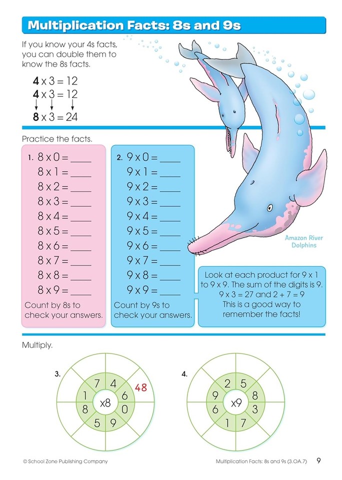 3rd 4th Grade Math Workbook Multiplication Practice Book for Kids Ages ...