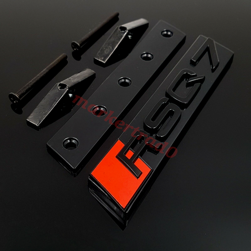 NEW RSQ7 Lettering Black Red Gloss Front Grille RS Q7 Badge Emblem for ...