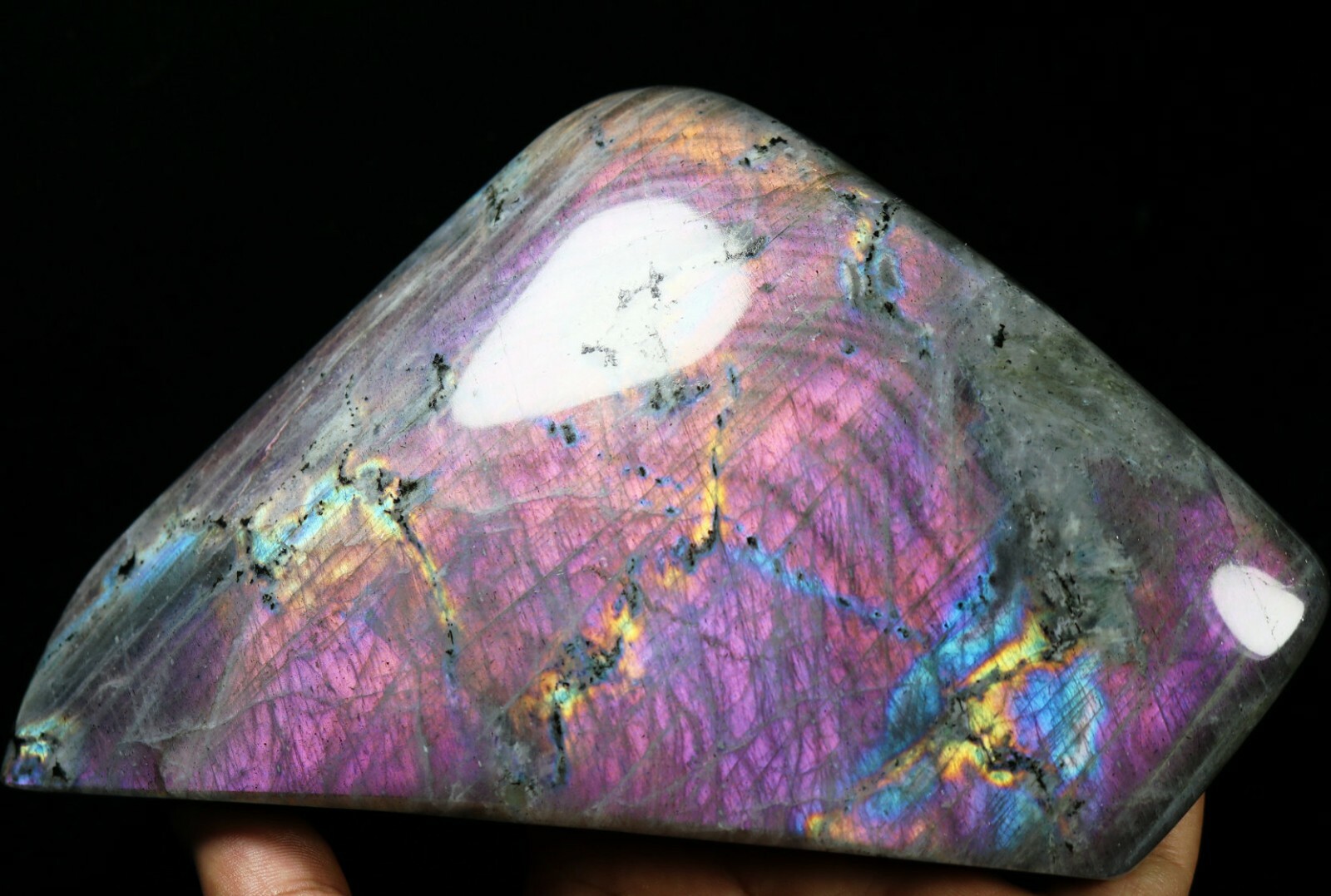 2.77lb Polished Nice Rainbow Purple Flash Labradorite Spectrolite Reiki ...