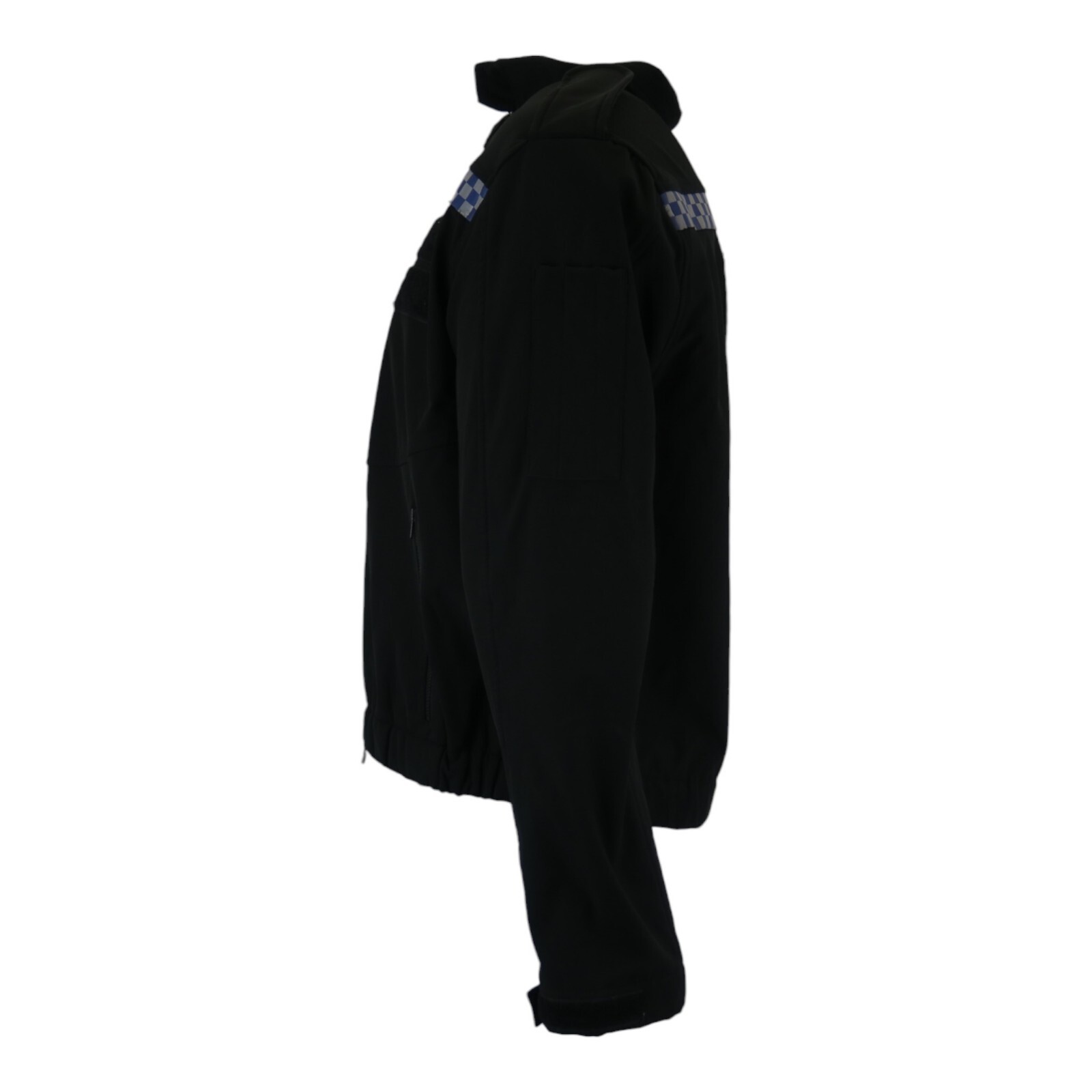 Genuine Ex Police Soft Shell Jacket Fleece Black Chequered Reflective ...