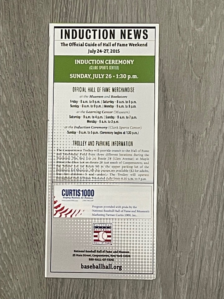 2015 BASEBALL HALL OF FAME INDUCTION GUIDE - MARTINEZ, JOHNSON, BIGGIO ...