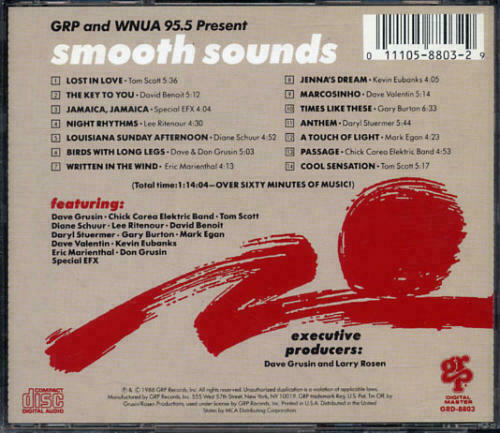 WNUA 95.5: Smooth Sounds, Vol. 2 by Various Artists (CD, 1992, GRP (USA ...