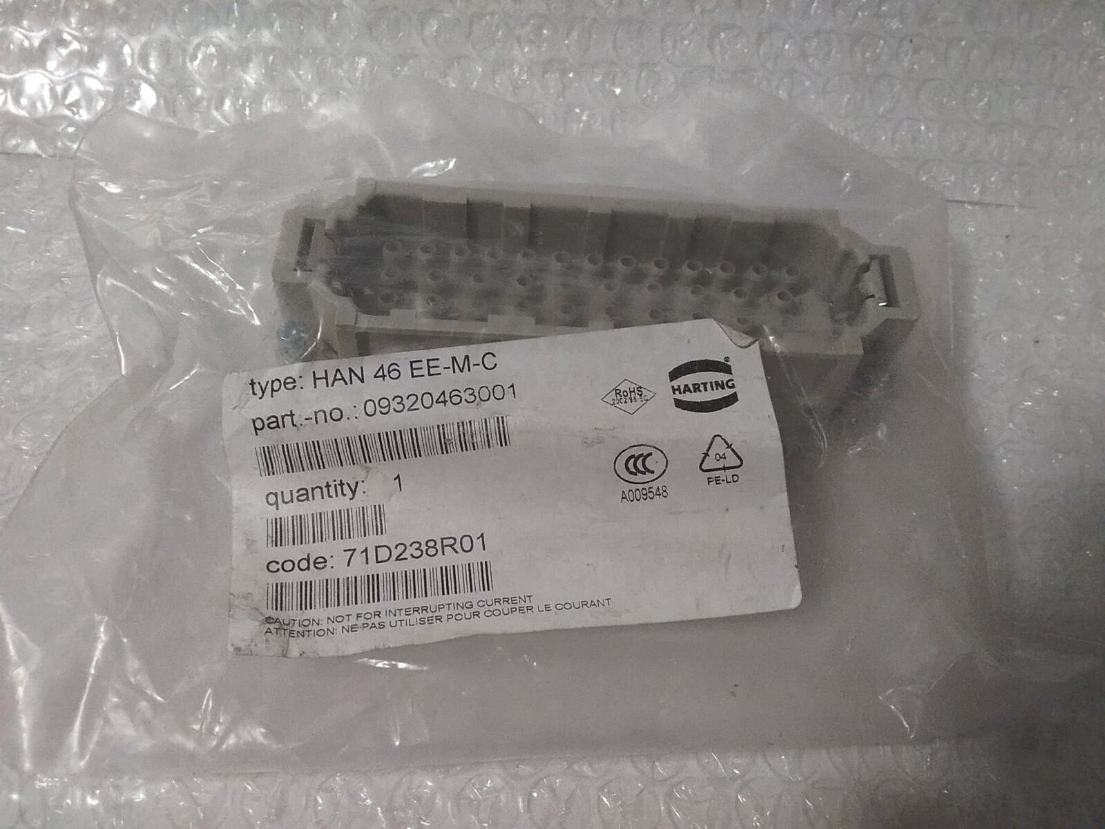 HARTING 0932 046 3001 / 09320463001 () for sale online | eBay