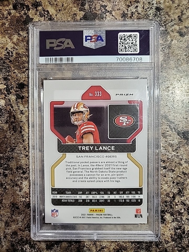 2021 Panini Prizm Trey Lance Orange Lazer Prizm Rookie RC #333 PSA 9 ...