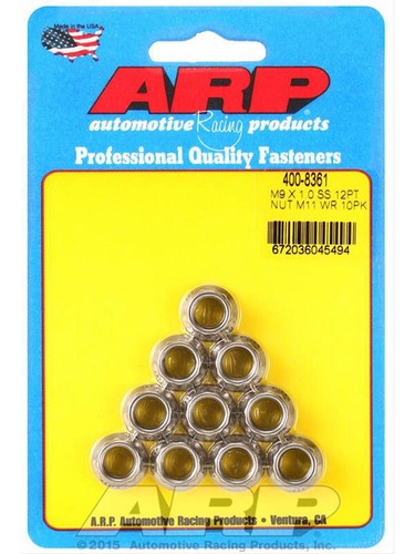 ARP Nut 12Pt Stainless Steel Polished 10mm x 1.25 Thread Qty 10 (400 ...