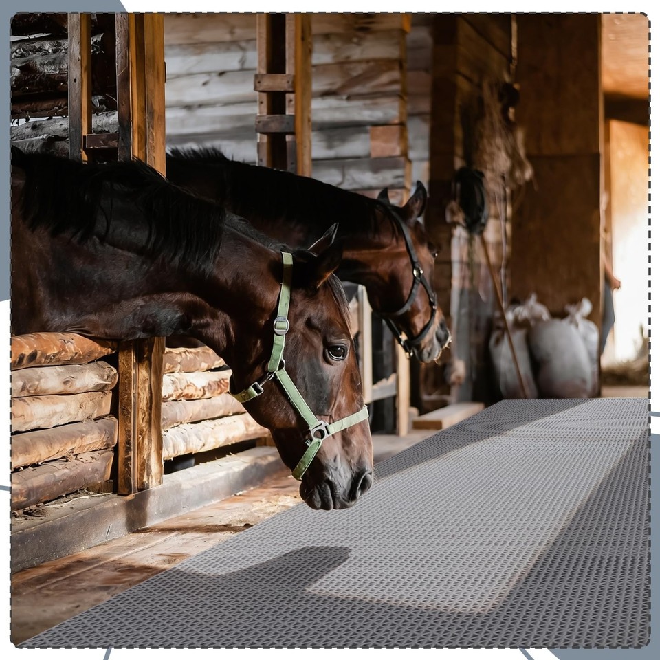 Horse Stable Mats 4x6 ft Rubber Horse Stable Mats Cuttable PVC ...