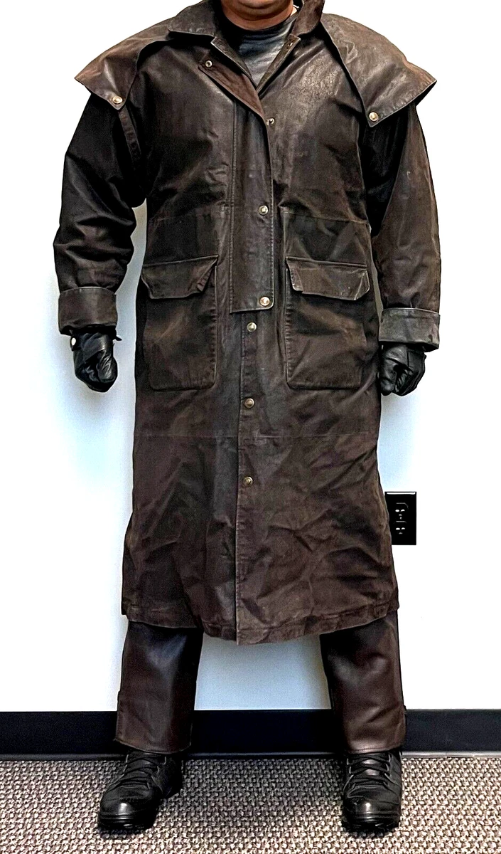 Brown Leather Duster Coat