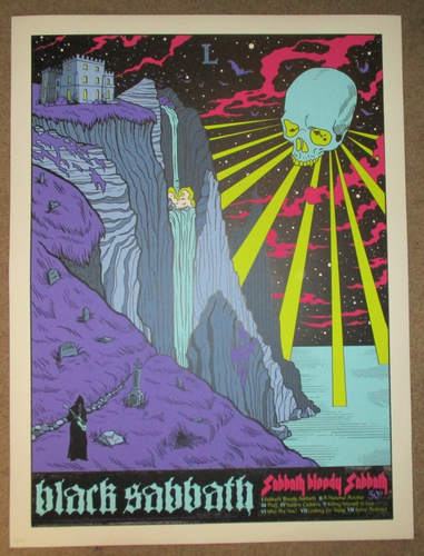 BLACK SABBATH concert POSTER Bloody 50th ANNIVERSARY double sided ...