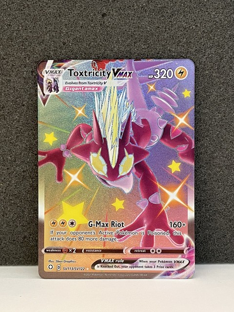 Pokémon TCG Toxtricity VMAX Shining Fates SV113/SV122 Holo Shiny Holo ...