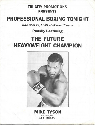 Vintage Original 1986 Mike Tyson vs Conroy Nelson Boxing Fight Program ...