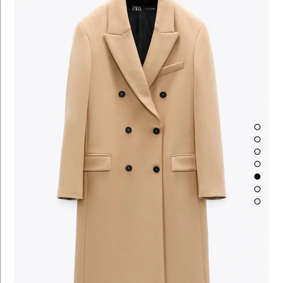 ZARA BEIGE COAT WOOL CAMEL MANTECO WOOL OVERSIZE SIZE EXTRA SMALL XS ...