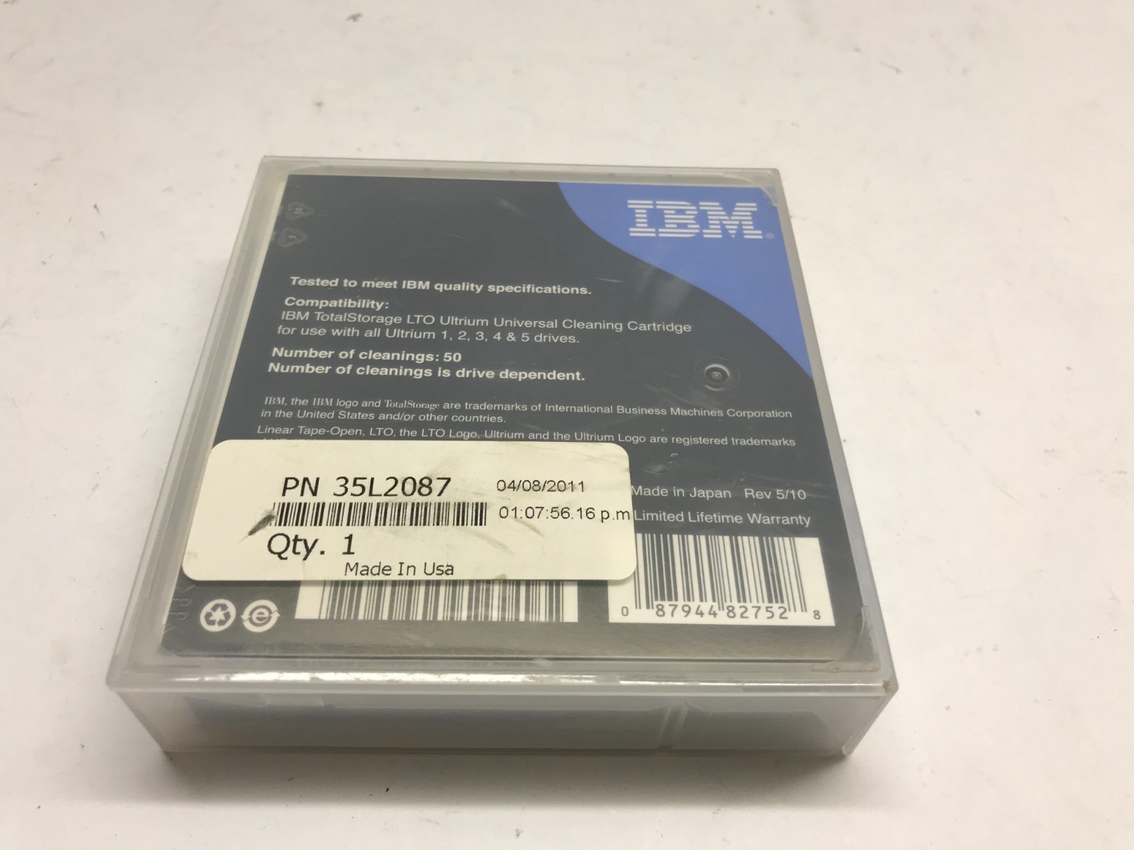 IBM Corp ULTRIUM LTO 2, 3, 4, 5 UNiVERSAL CLEANING CARTRIDGE 1 PK IBM ...