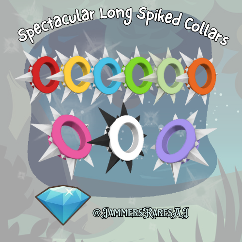 Animal Jam Classic AJ AJC Spectacular Long Spiked Collars (READ DESC ...