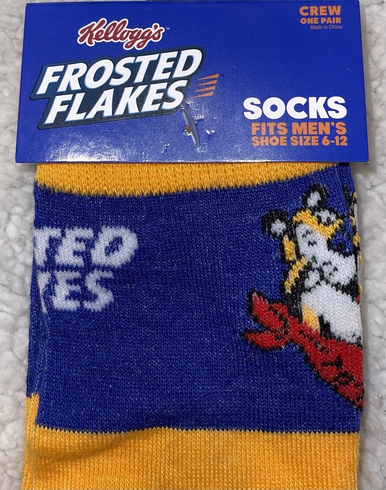 Kelloggs Frosted Flakes Novelty Crazy Socks Gift Mens Size 6-12 Crew | eBay