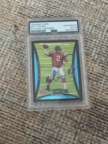 Matt Ryan Signed Autograph 2008 Bowman Chrome Rookie Card RC #BC59 PSA ...