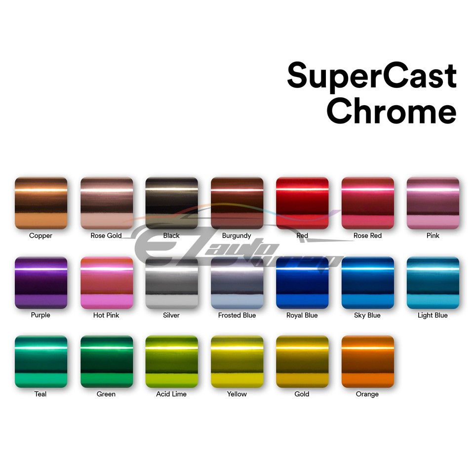 Supercast Chrome Car Vinyl Vehicle Wrap Sticker Easy Stretch Decal ...