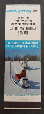 OMC Snow Cruiser Snowmobiles Dealer Empty Match Book Cover - Hamilton ...