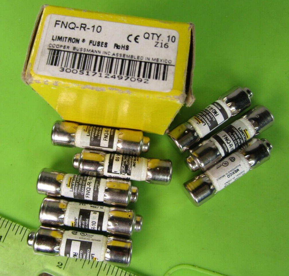FNQR10 NOS Bussmann FNQ-R-10 10A 600Vac Time-delay Fuse 🔥8 Count🔥NOS🔥 ...