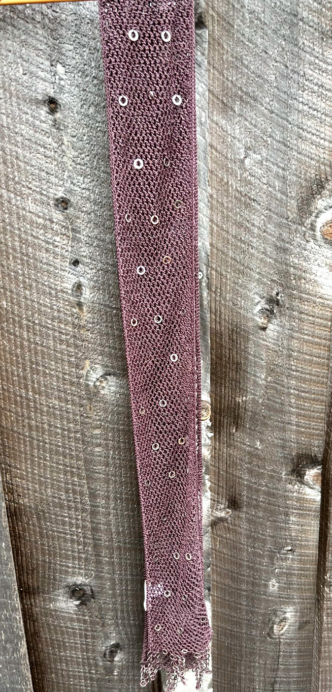 5" Wide Retro 60s Fishnet Scarf with Stainless Steel … - Gem