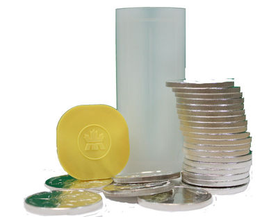 Roll of 25 Silver Canadian 1 oz Maple Leaf Bullion .9999 Maple Leafs ...