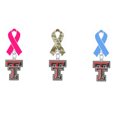 Texas Tech Red Raiders Ribbon Lapel Pin Pink Breast Cancer Blue Camo ...