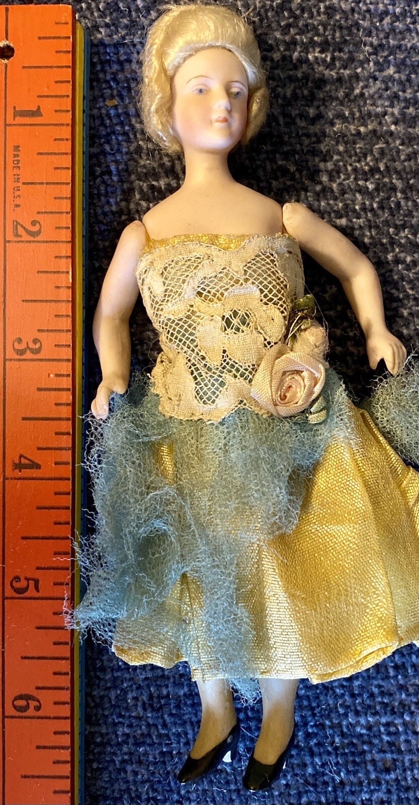 Antique 6 1/2” Dollhouse Doll German Bisque, Rare Lady Signed W/Bisque ...