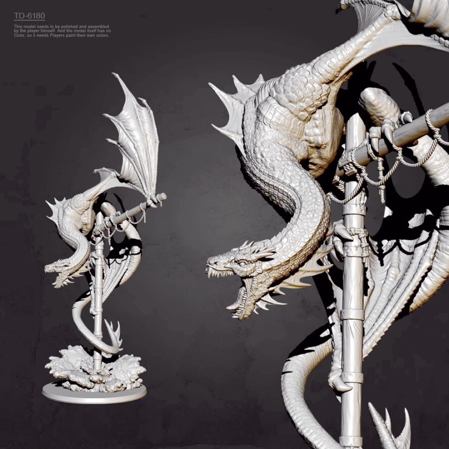 90mm resin figures model Fantasy Monster Sea Dragon 3D Printing ...
