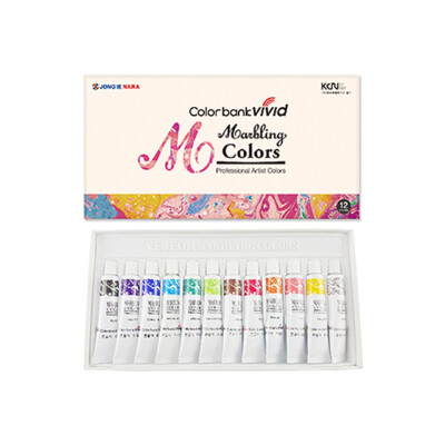 Color bank vivid Water Marbling Paint 12 Colors Tube Set / 12ml Marble ...