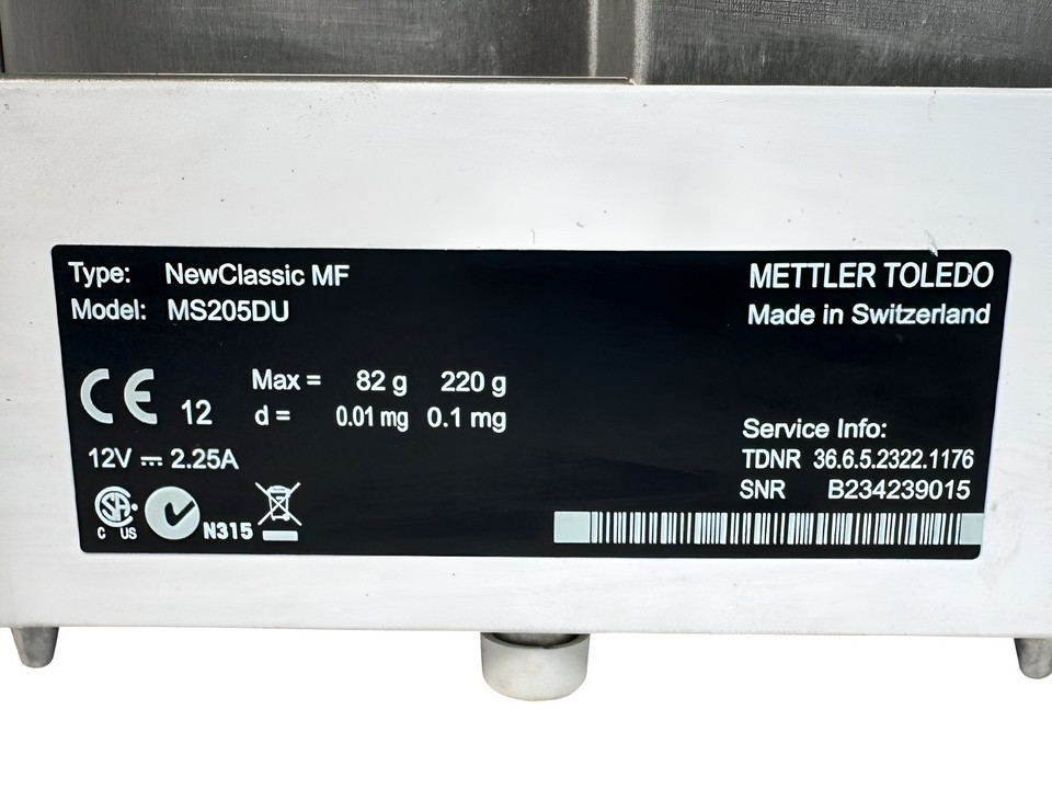 Mettler Toledo MS205DU Analytical Balance Scale | eBay