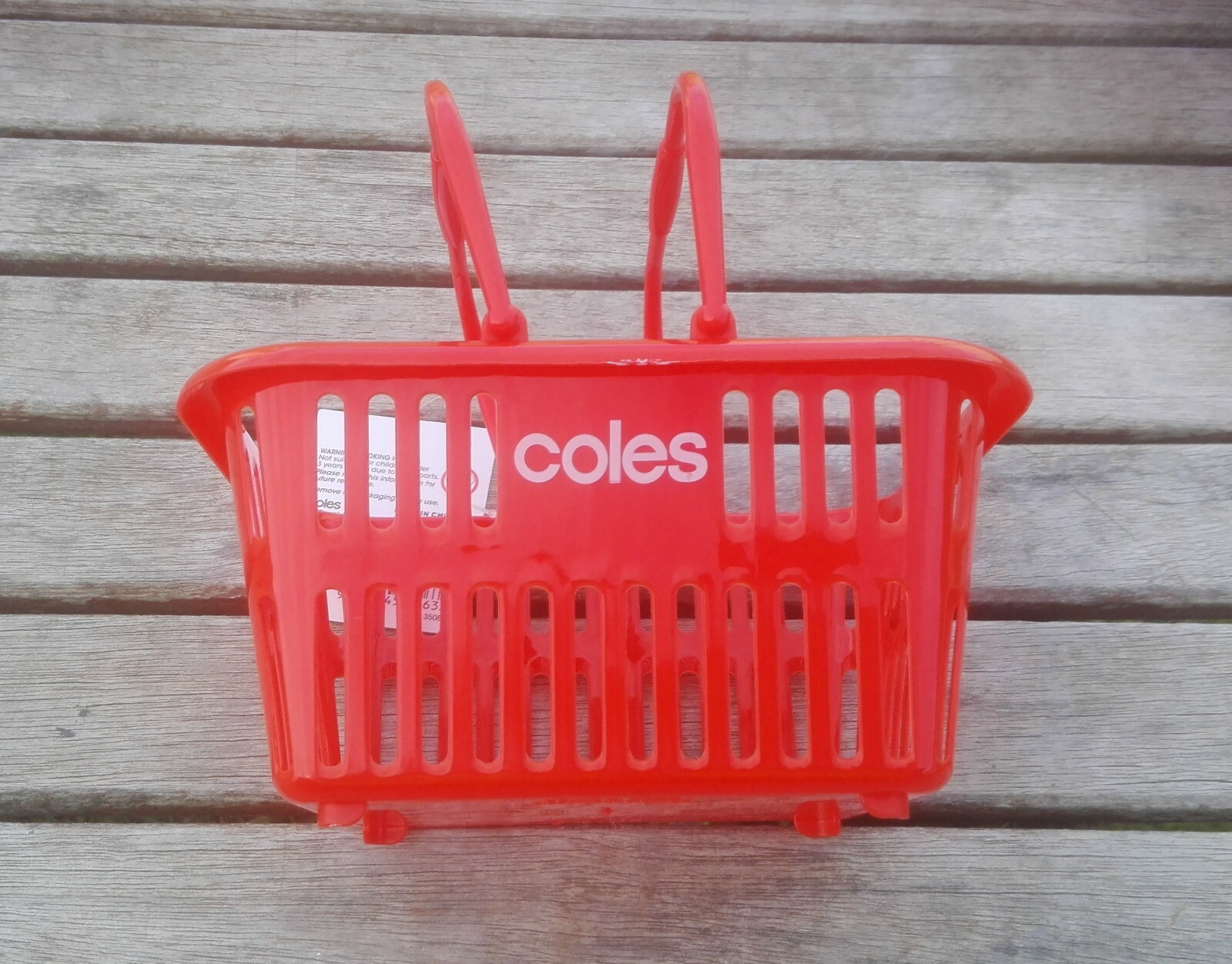 COLES TOY LITTLE SHOP MINI COLES RED SHOPPING BASKET AGES 5+ BRAND NEW ...