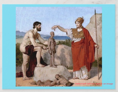 Postcard / Constantin HANSEN / Prometheus + Athena creating Man, 1845 ...